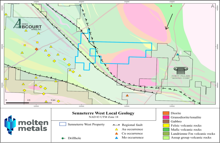 Senneterre West Gold Project - Molten Metals Corp